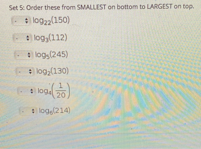 Solved SET 1: Put these in order from SMALLEST on bottom to | Chegg.com