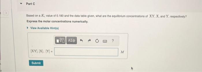 Solved Based on a Kc value of 0.180 and the given data | Chegg.com