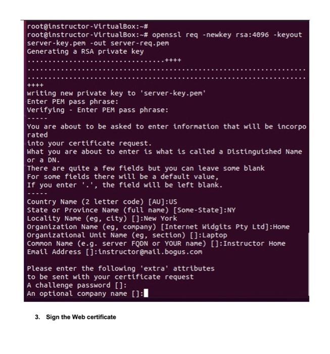 Solved [Lab 5.1] Certificate generation This lab shows an | Chegg.com