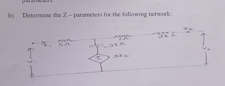 Solved b) ﻿Determine the Z - ﻿parameters for the following | Chegg.com