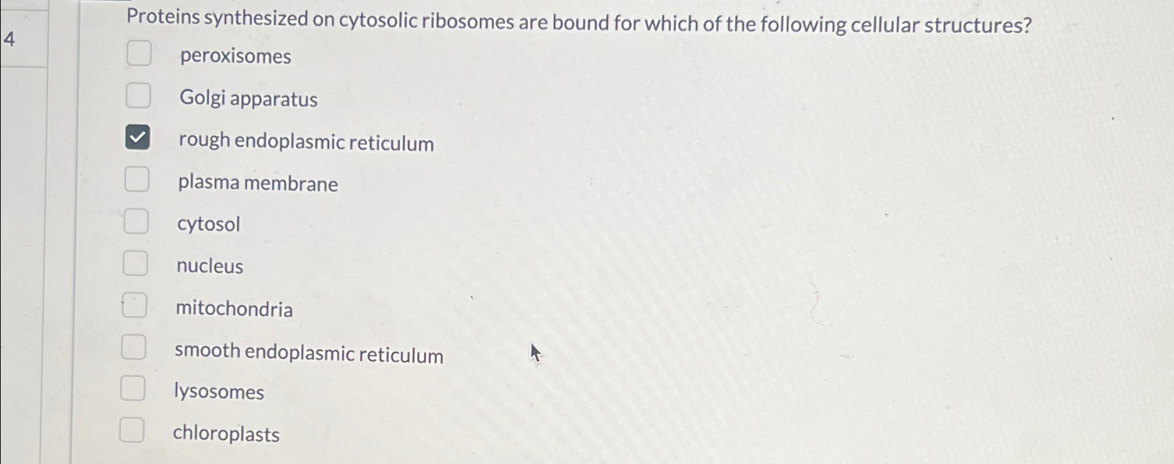 Solved Proteins synthesized on cytosolic ribosomes are bound | Chegg.com