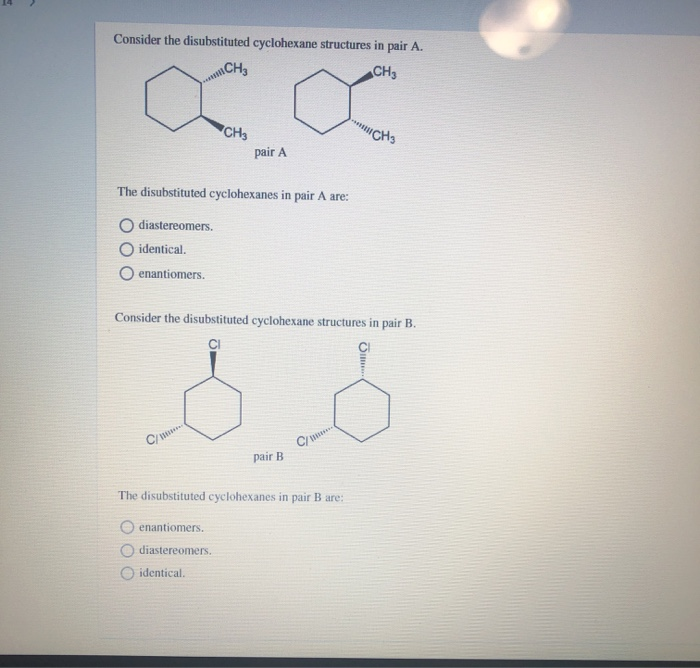 Solved Consider the disubstituted cyclohexane structures in | Chegg.com