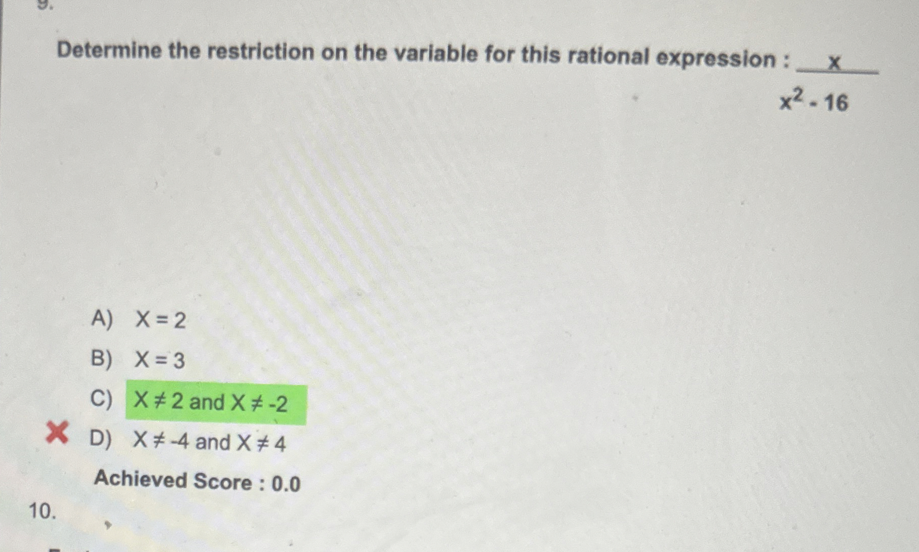 Solved Determine the restriction on the variable for this | Chegg.com
