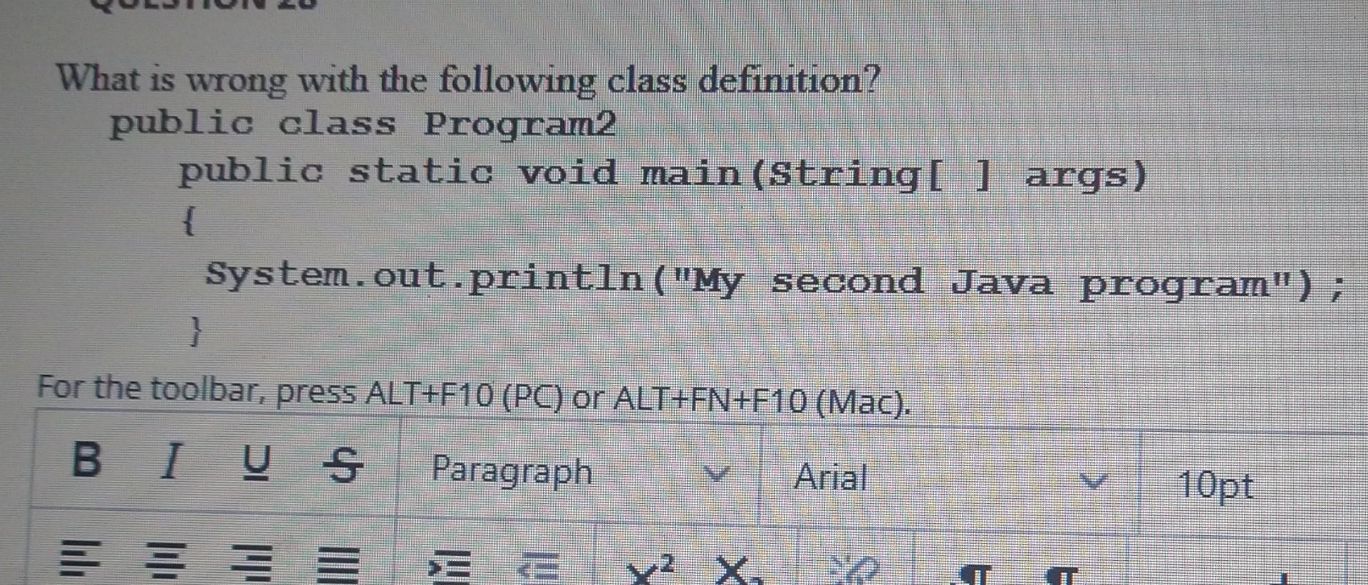 Solved What is wrong with the following class definition? | Chegg.com
