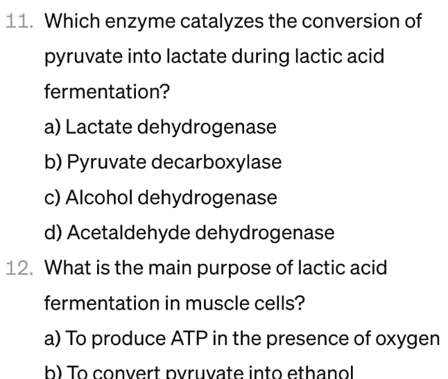 Solved Which enzyme catalyzes the conversion of pyruvate | Chegg.com