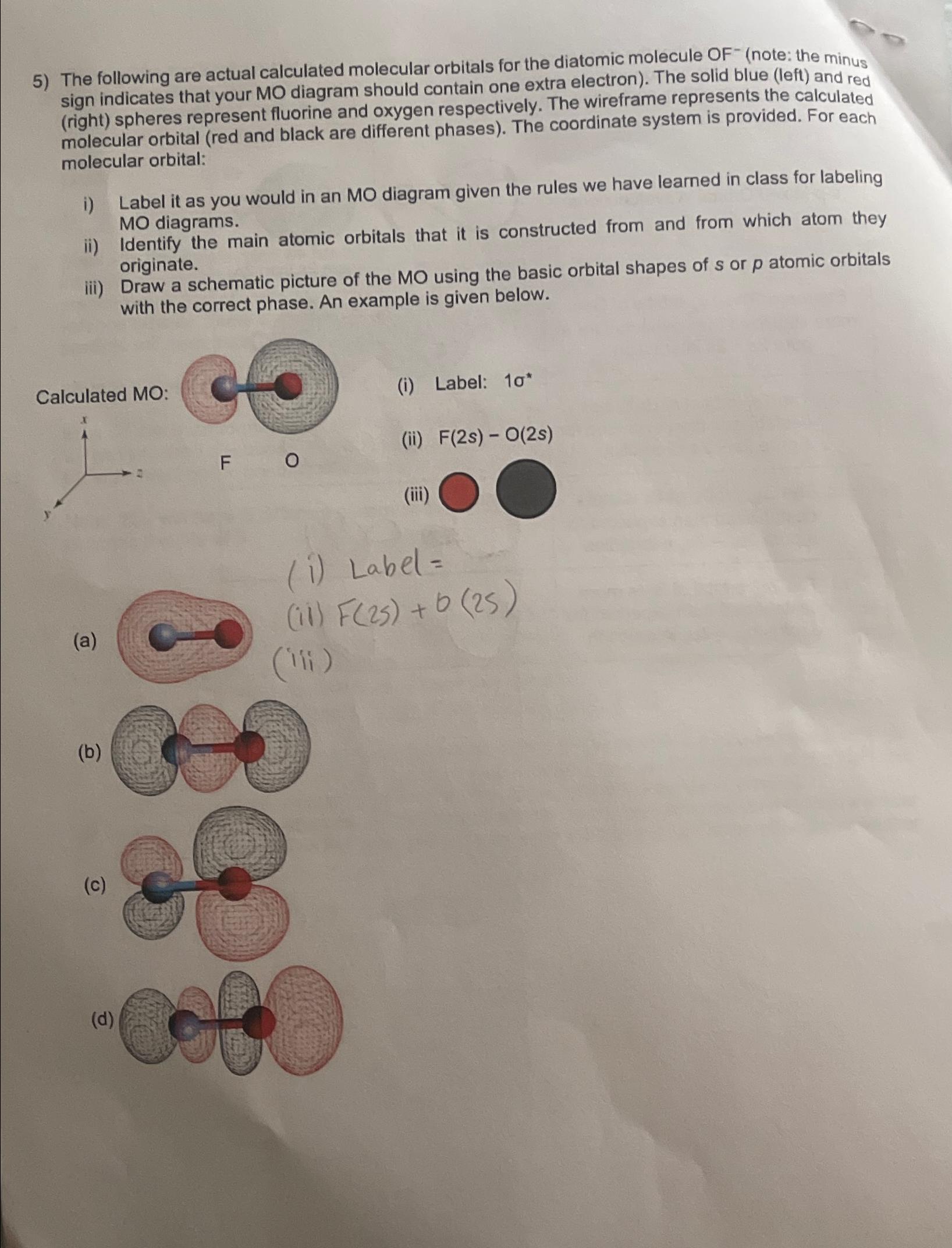 Solved The following are actual calculated molecular | Chegg.com