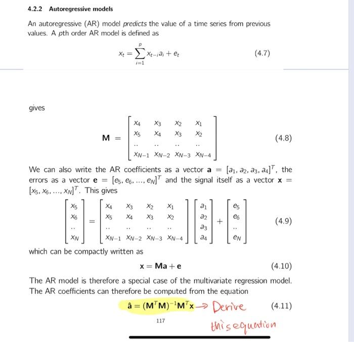 Solved 4.2.2 Autoregressive models An autoregressive (AR) | Chegg.com