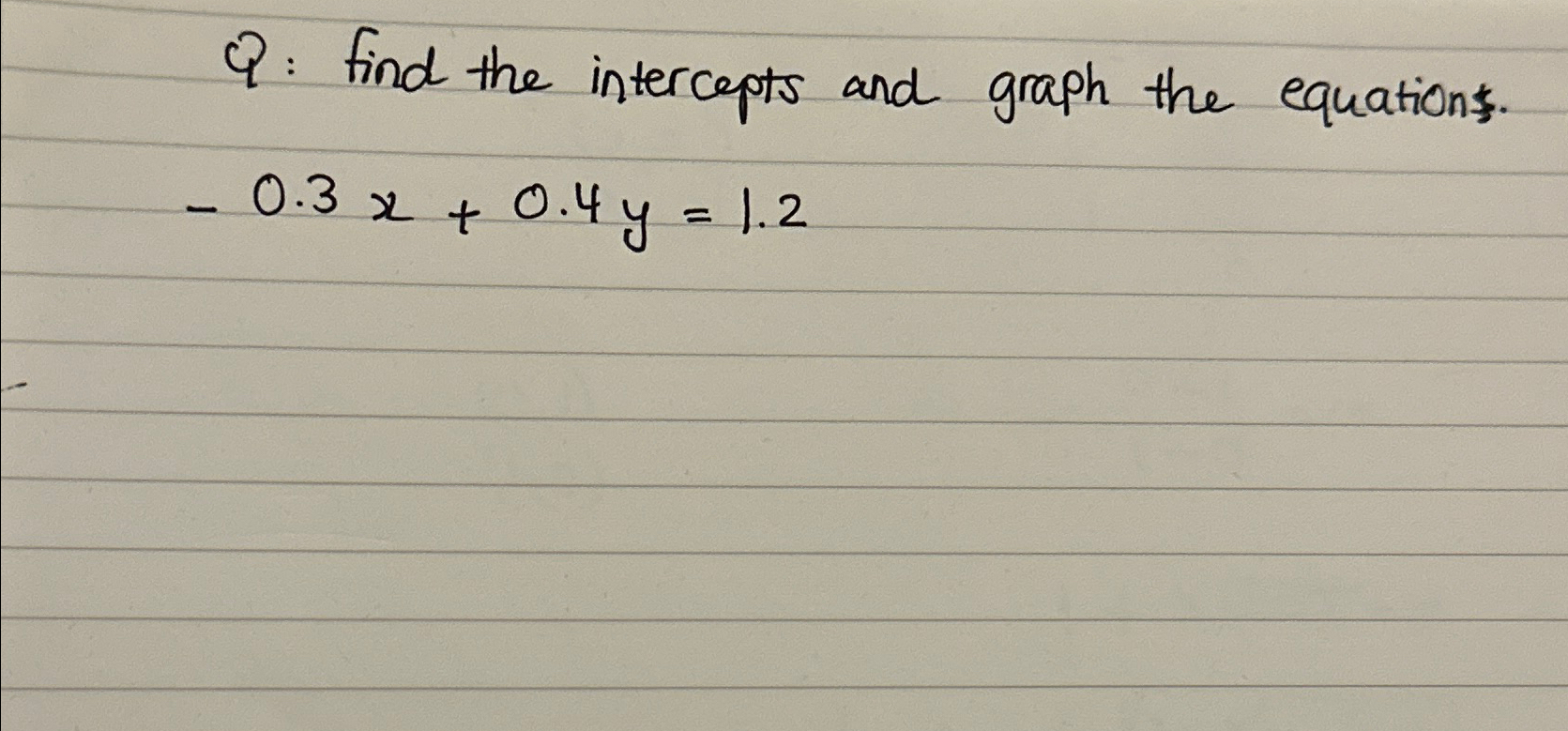 Solved Q: find the intercepts and graph the | Chegg.com