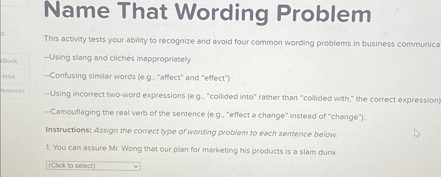 Solved Name That Wording ProblemThis activity tests your | Chegg.com
