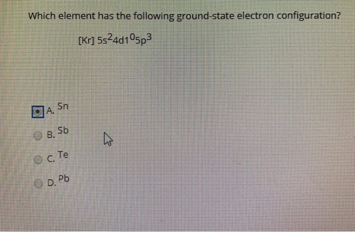 Solved Which element has the following ground-state electron | Chegg.com