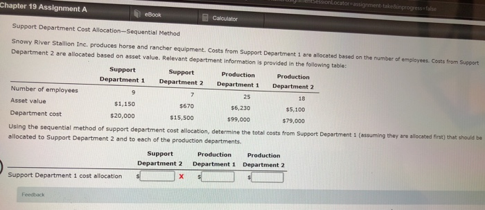 Solved using the sequential method of support department | Chegg.com