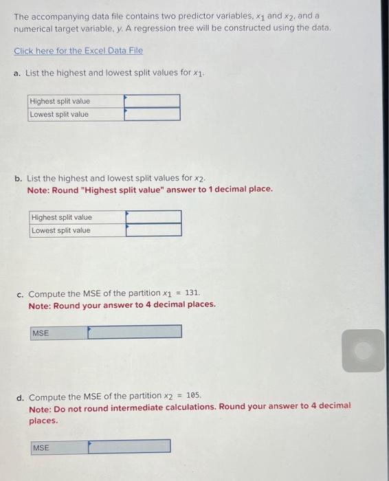 The accompanying data file contains two predictor | Chegg.com