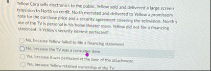 Solved Yellow Corp sells electronics to the public. Yellow | Chegg.com