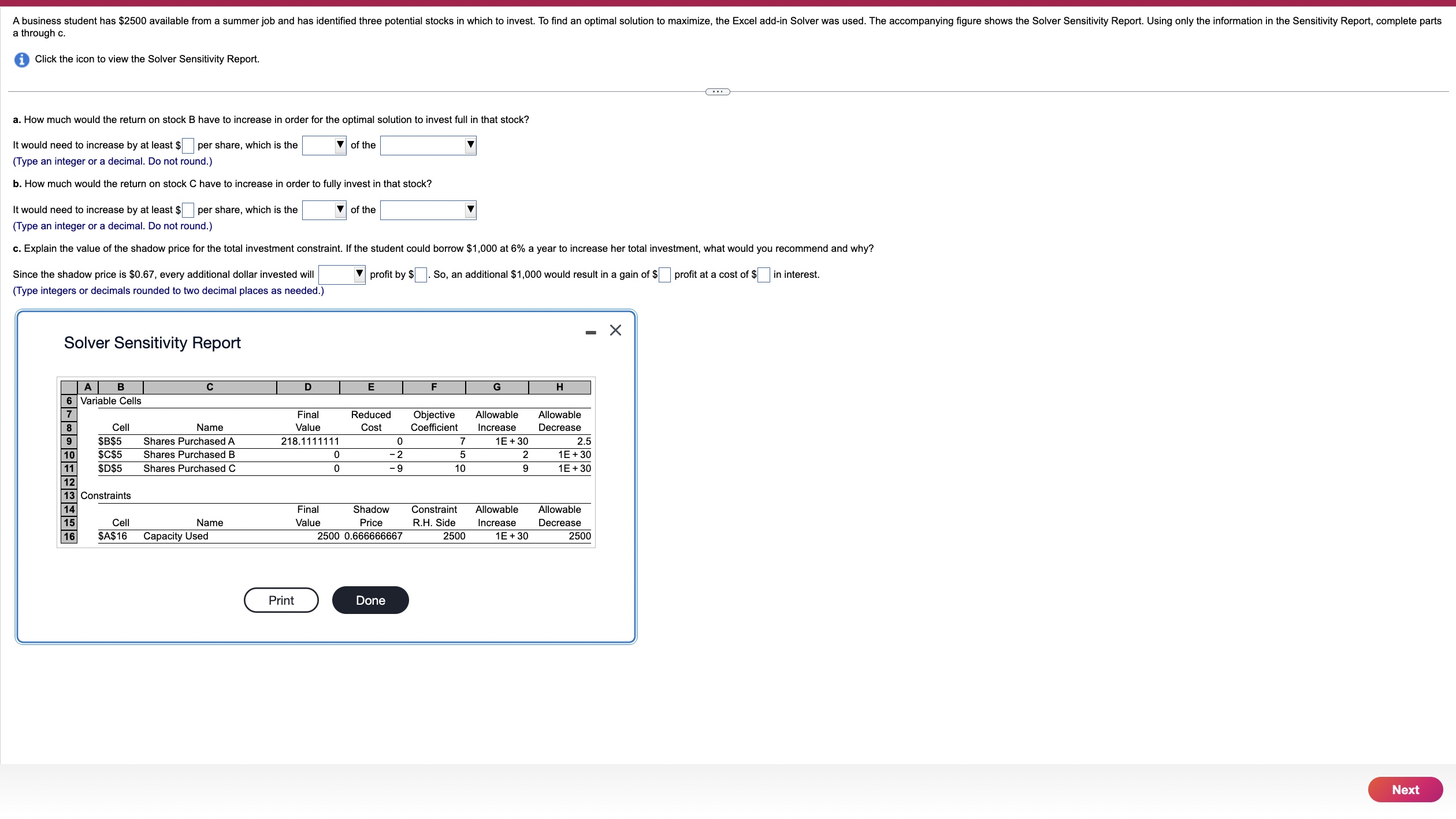 Solved a through c.Click the icon to view the Solver | Chegg.com