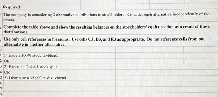 Solved solve all parts and show work with cell references. | Chegg.com