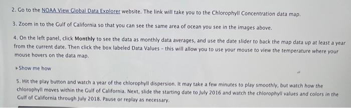 2. Go to the NOAA View Global Data Explorer website. | Chegg.com