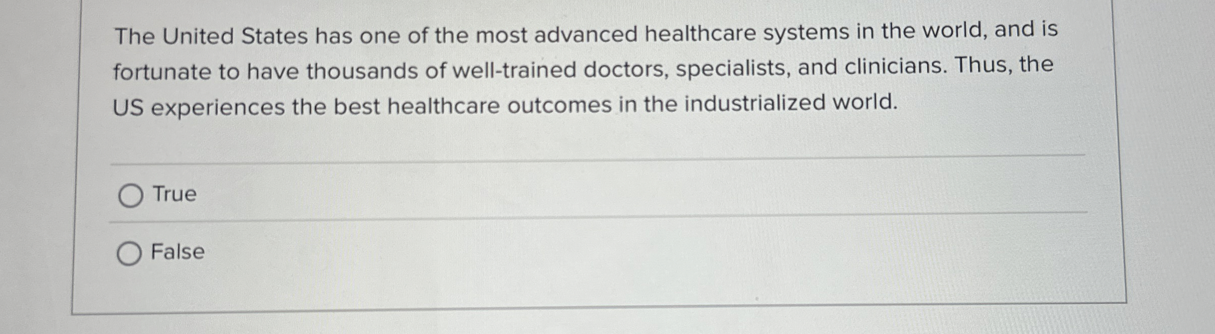 Solved The United States has one of the most advanced | Chegg.com