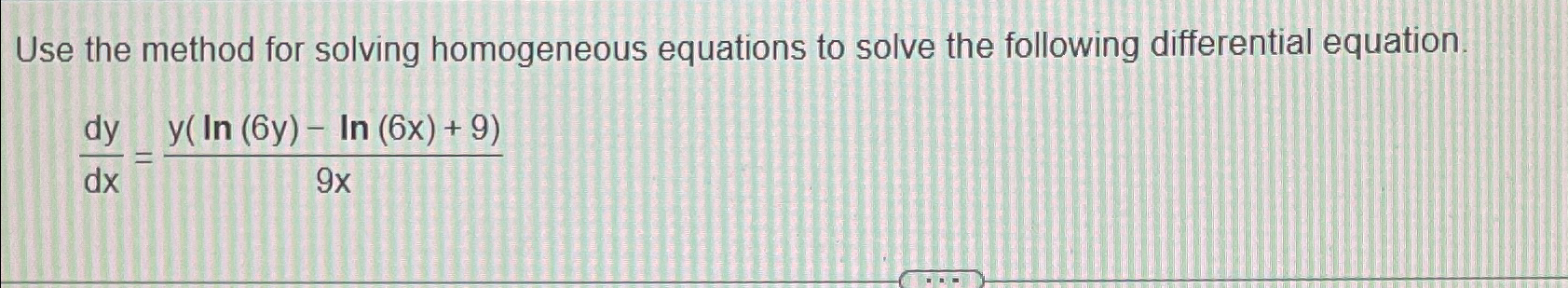 Solved Use the method for solving homogeneous equations to | Chegg.com