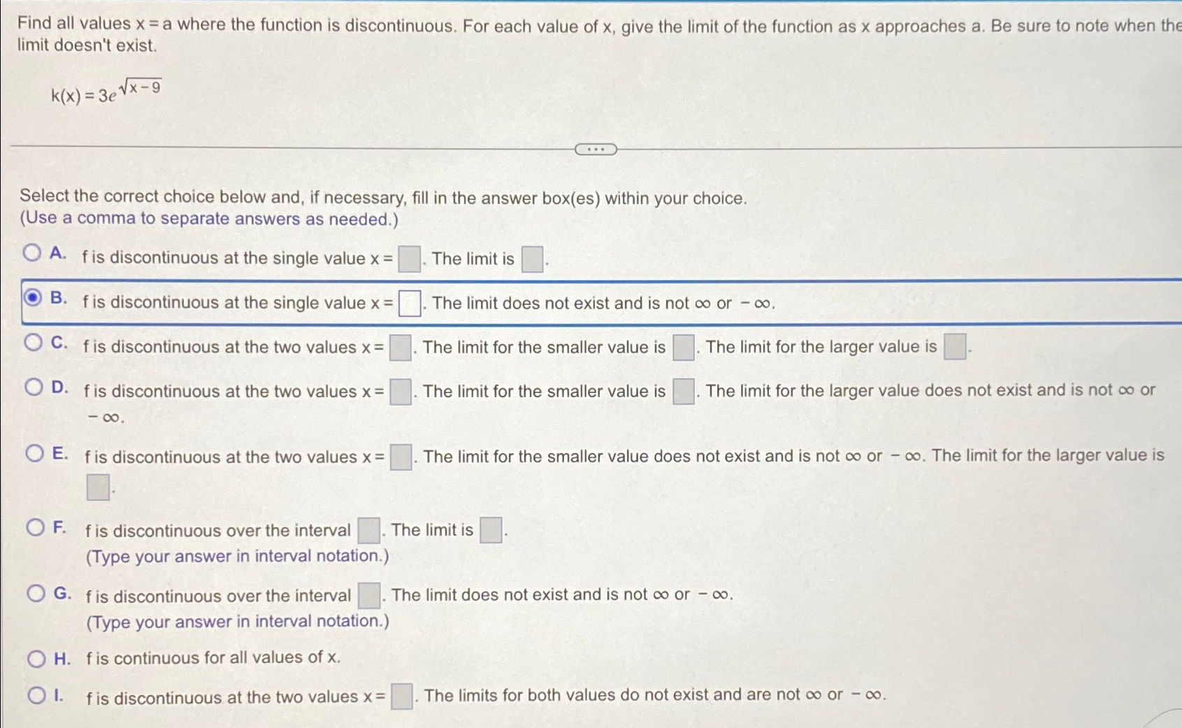 Solved Find all values x= ﻿a where the function is | Chegg.com