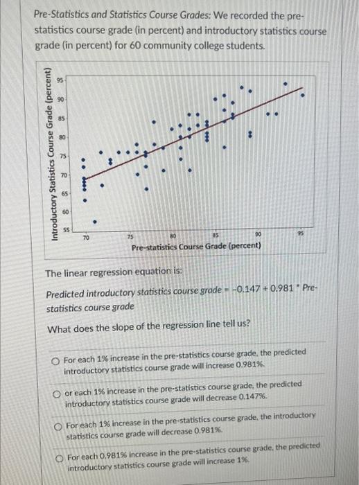 Solved Pre-Statistics and Statistics Course Grades: We | Chegg.com