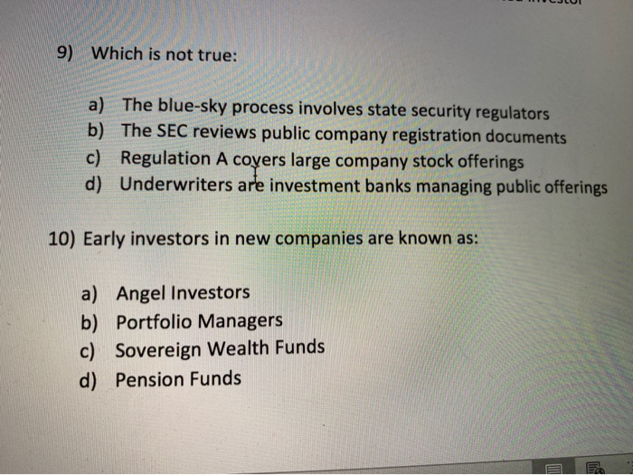 Solved 9) Which is not true: a) The blue-sky process | Chegg.com