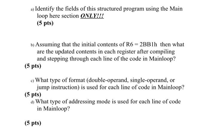 2 Given The Assembly Language Code Listing Below 5 
