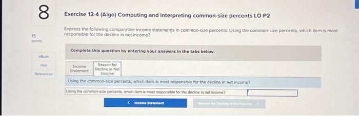 Solved Exercise 13-4 (Algo) Computing and interpreting | Chegg.com