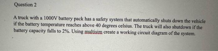 Solved A truck with a 1000 V battery pack has a safety | Chegg.com