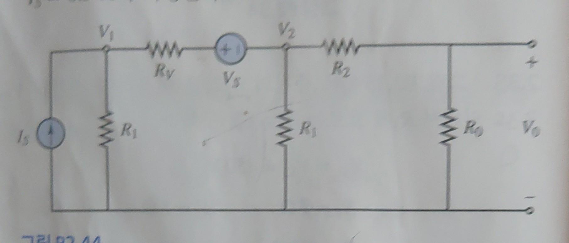 Solved R1=2 Rv=R2=R0=4 Vs=4 Is=0.5A Apply source conversion | Chegg.com