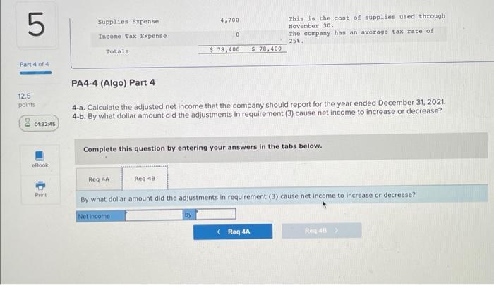 Solved PA4-4 (Algo) Identifying and Preparing Adjusting | Chegg.com