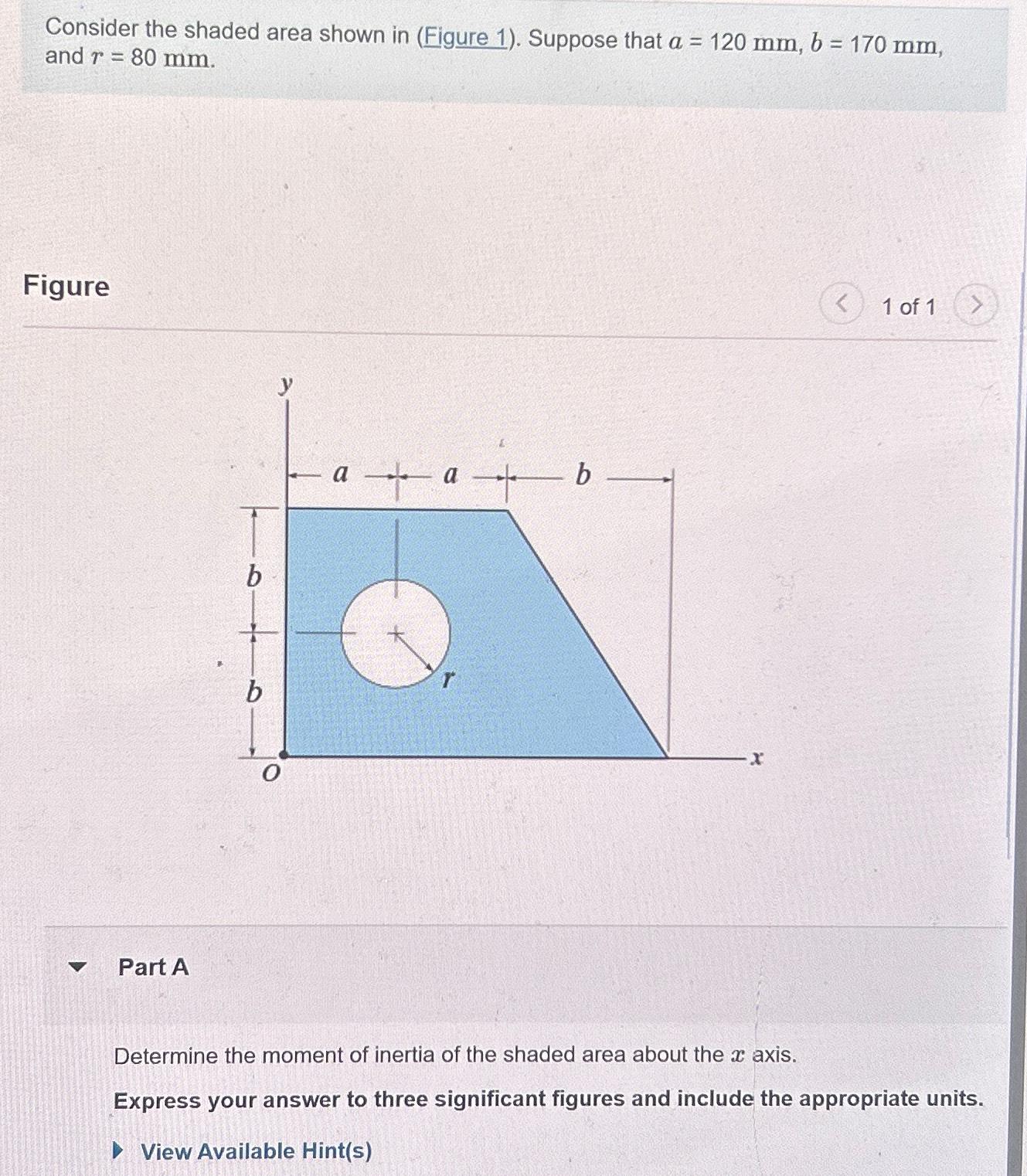Solved Consider the shaded area shown in (Figure 1). | Chegg.com