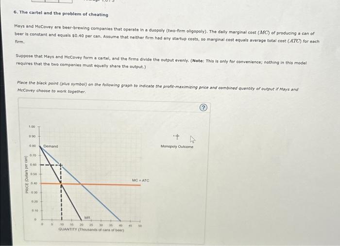 Solved 6. The cartel and the problem of cheating Mays and | Chegg.com