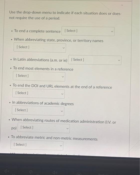 Use the drop-down menu to indicate if each situation | Chegg.com