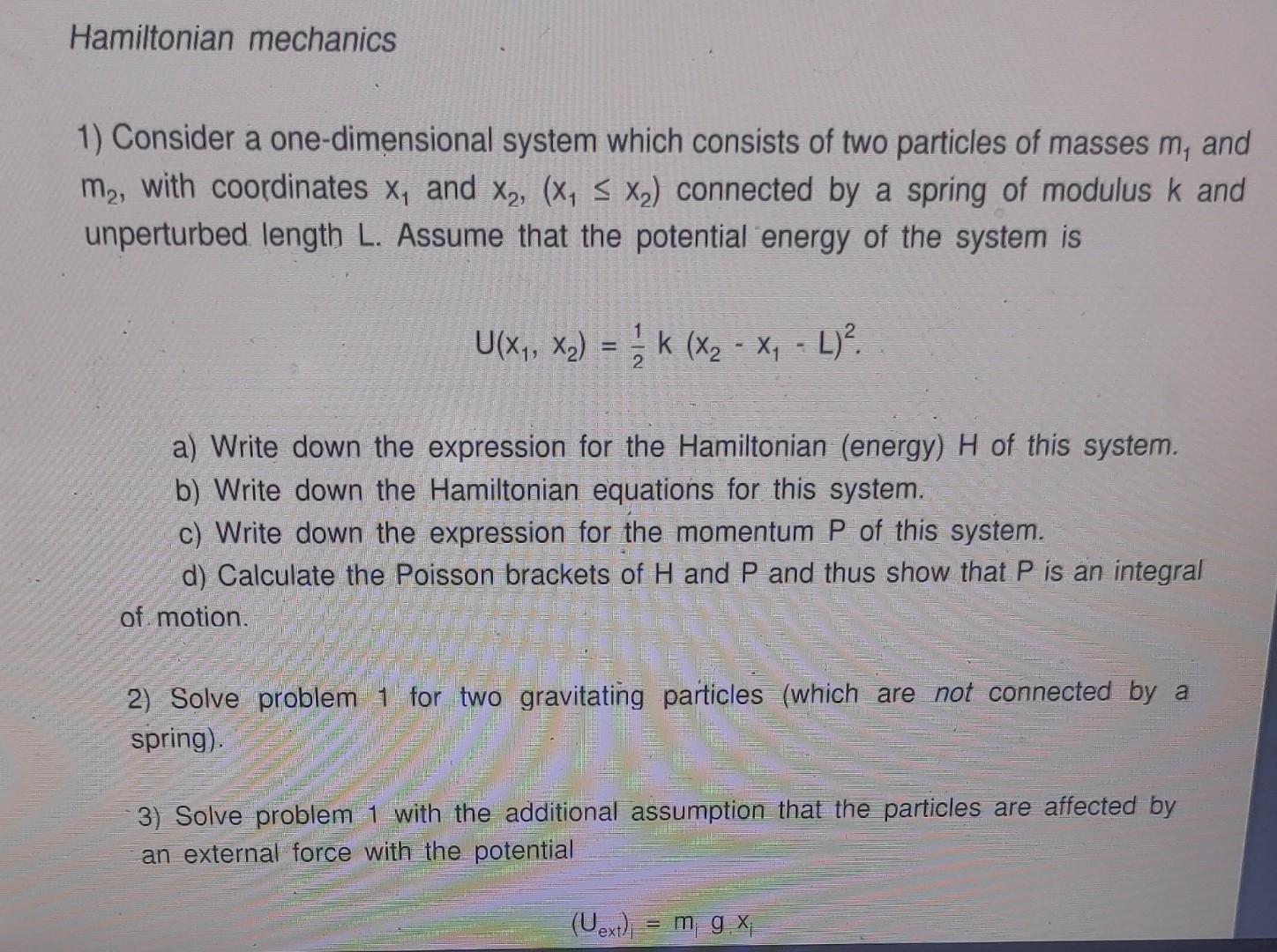 Solved 1) Consider a one-dimensional system which consists | Chegg.com