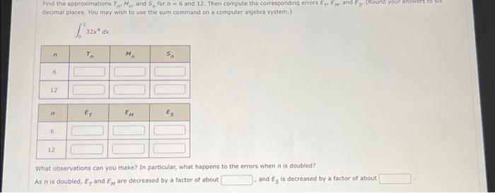 Solved decimat places, You may wish to use the sum command | Chegg.com