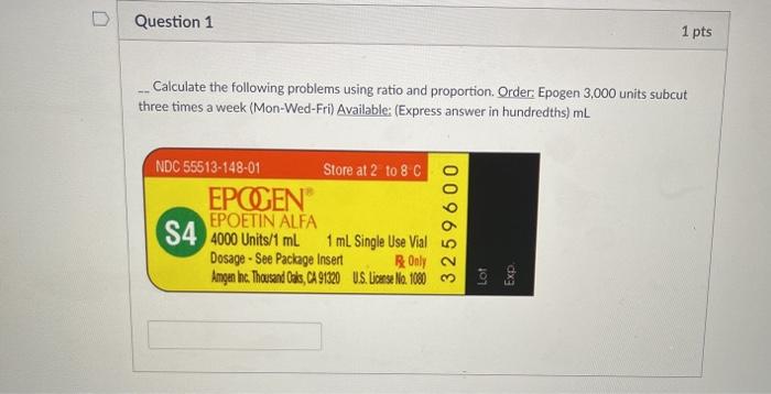 Solved Question 1 1 pts Calculate the following problems | Chegg.com
