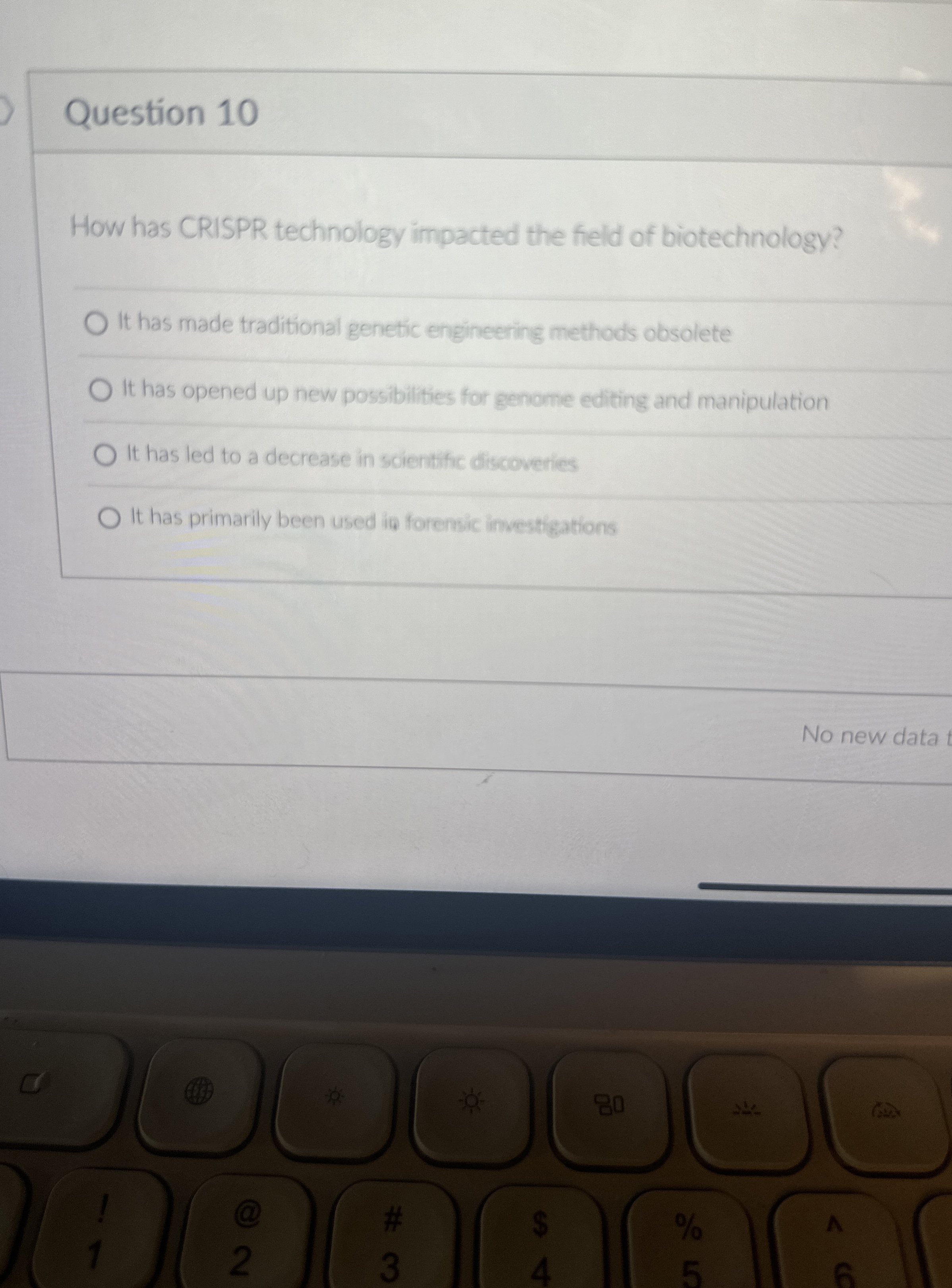 Solved Question 10How has CRISPR technology impacted the | Chegg.com