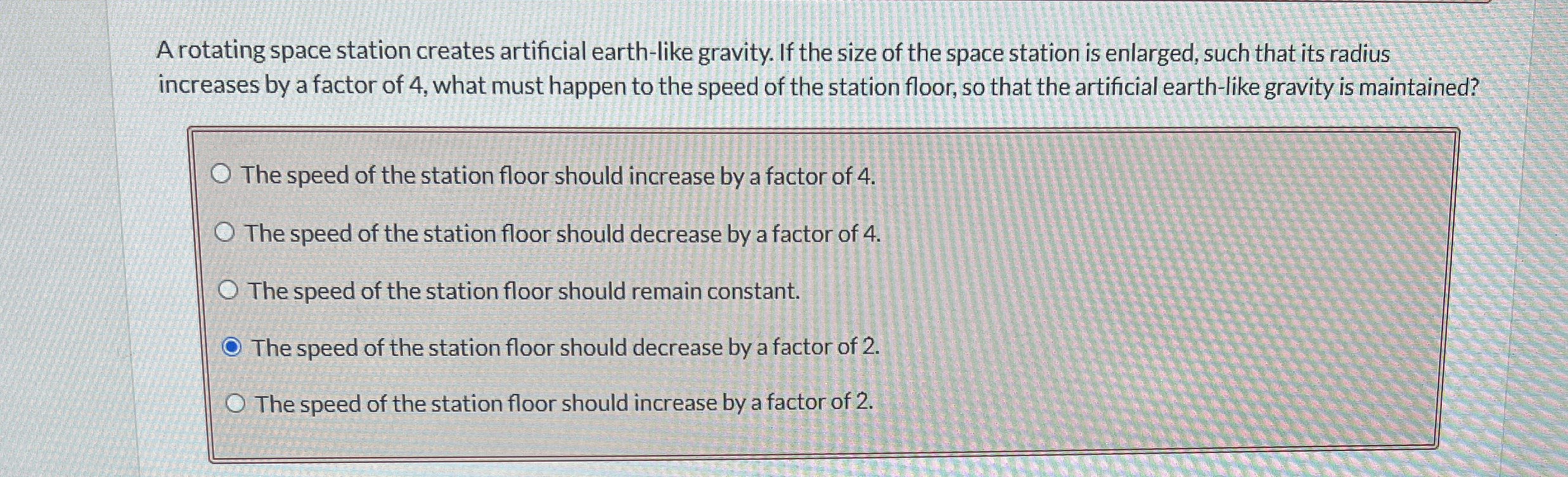 Solved A rotating space station creates artificial | Chegg.com
