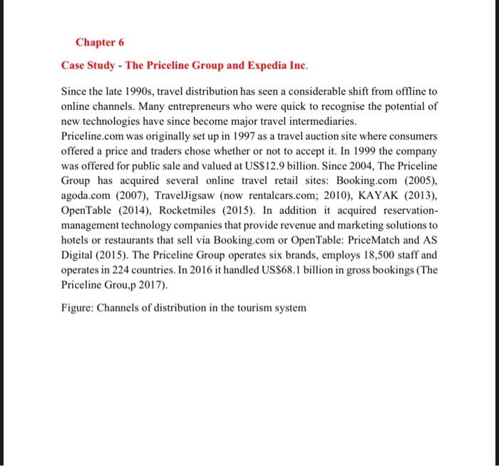 Solved Case Study - The Priceline Group and Expedia Inc. | Chegg.com