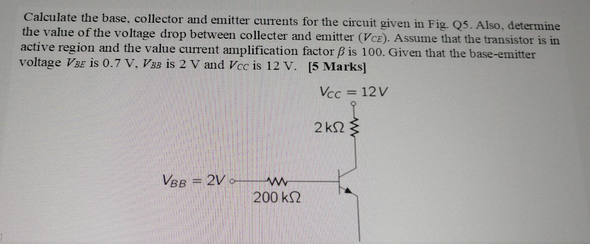 Solved Calculate The Base Collector And Emitter Currents