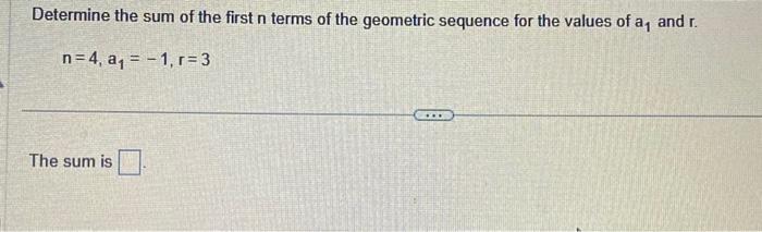 Solved Determine the sum of the first n terms of the | Chegg.com