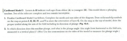 Solved Cardboard Model 5 Letters A-H indicate rock ages from | Chegg.com