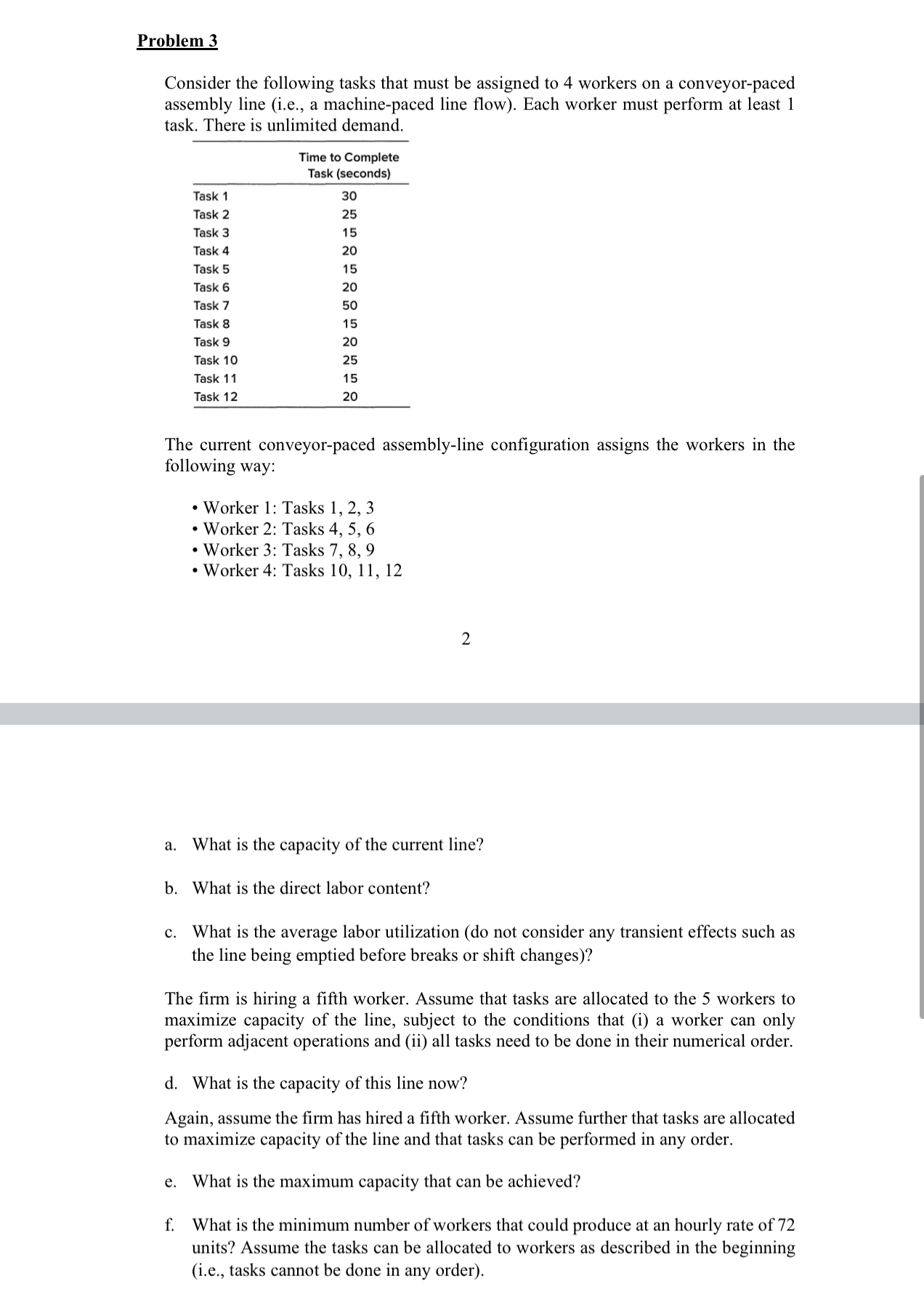Solved Problem 3Consider the following tasks that must be | Chegg.com
