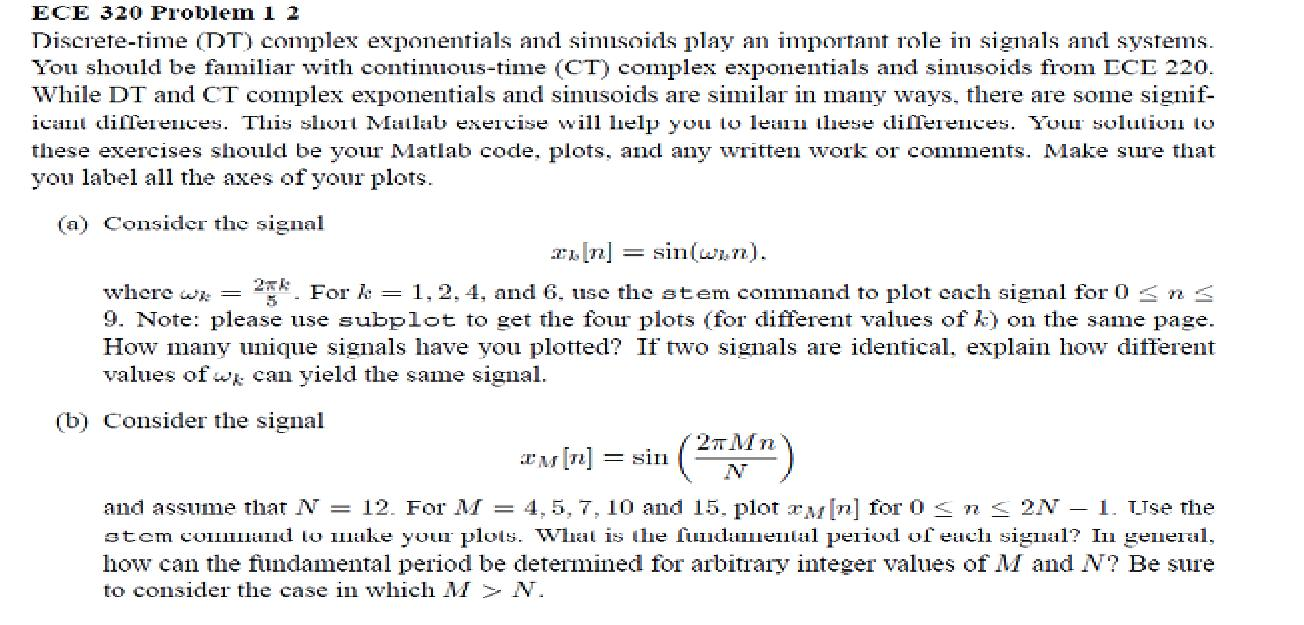 Discrete-rime (DT) complex exponentials and sinusoids | Chegg.com