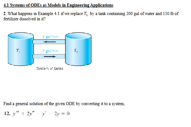 Systems of ﻿ODEs as ﻿Models in ﻿Engineering | Chegg.com