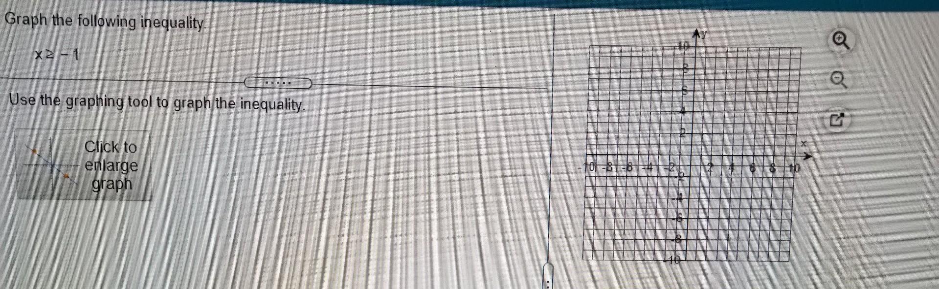 Solved Graph the following inequality Use the graphing tool | Chegg.com