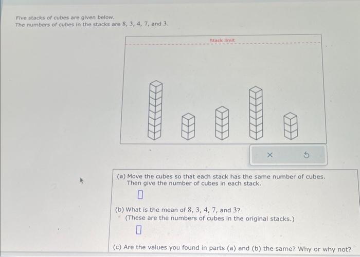 Solved Five stacks of cubes are given below. The numbers of | Chegg.com