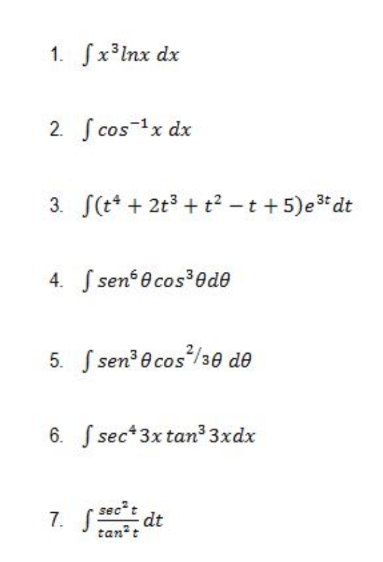 Solved Solve the following integrals, using the most | Chegg.com