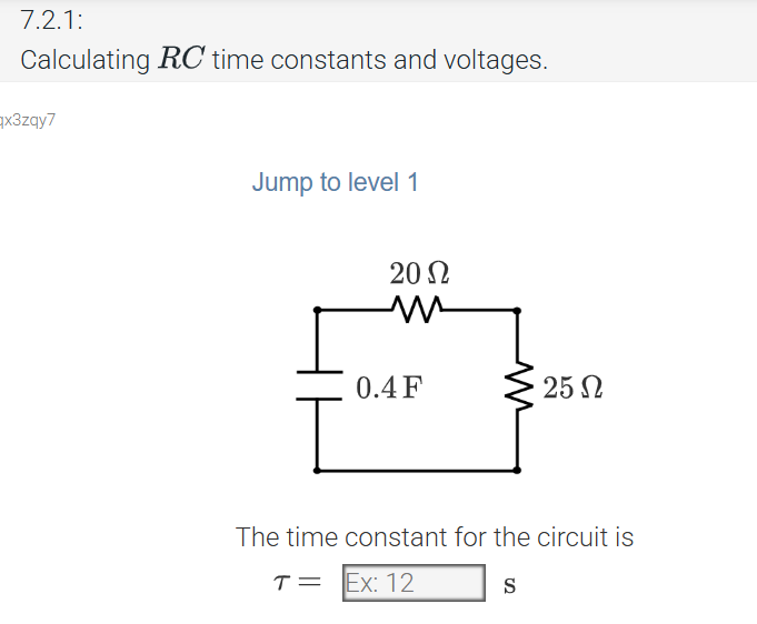 Solved 7.2.1: Calculating RC time constants and voltages. | Chegg.com