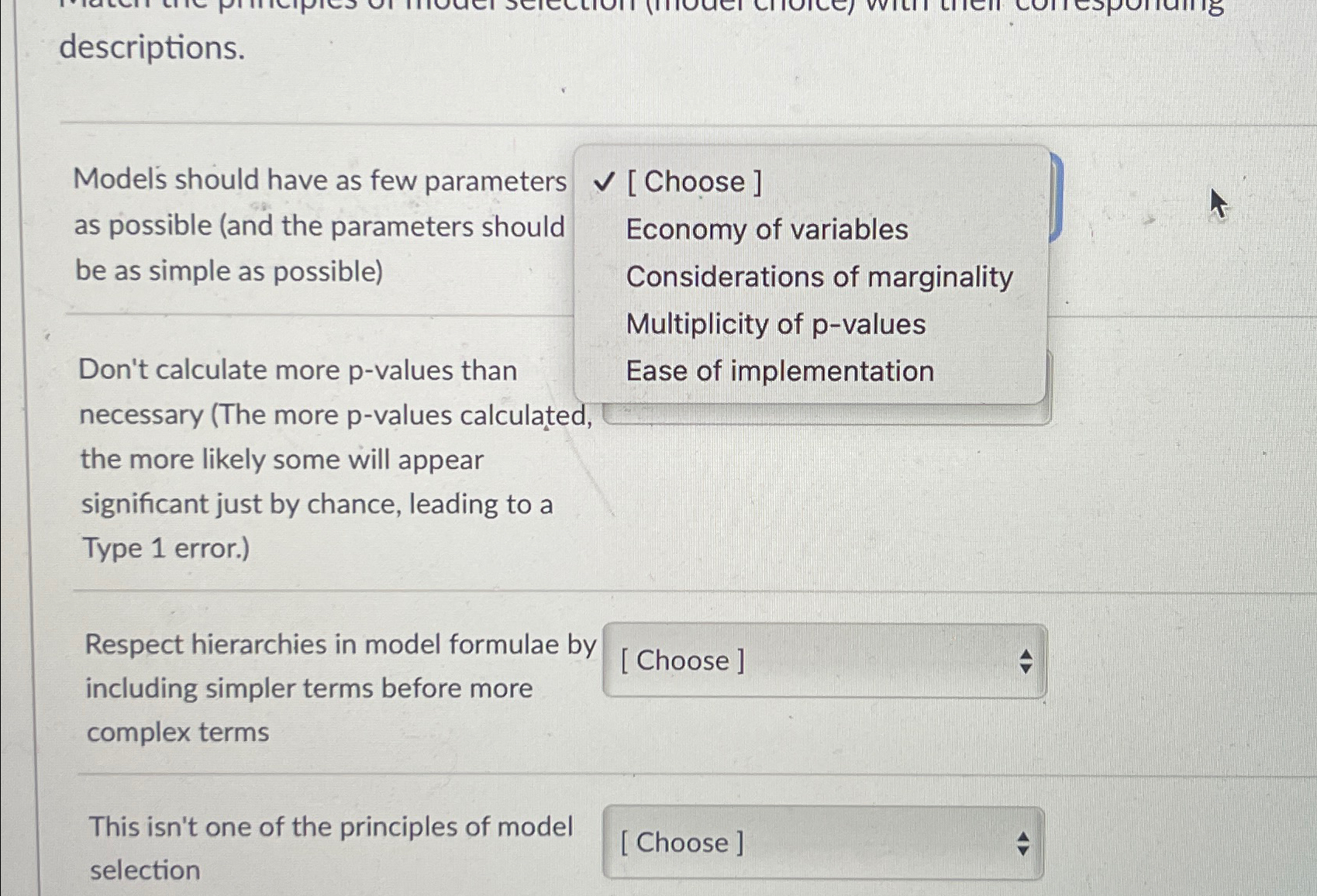 Solved descriptions.Respect hierarchies in model formulae b) | Chegg.com